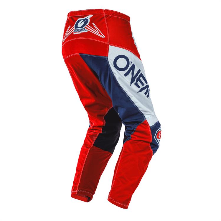Pantaloni Cross Adulto O'NEAL ELEMENT FACTOR Bianco Blu Rosso - Evomotor