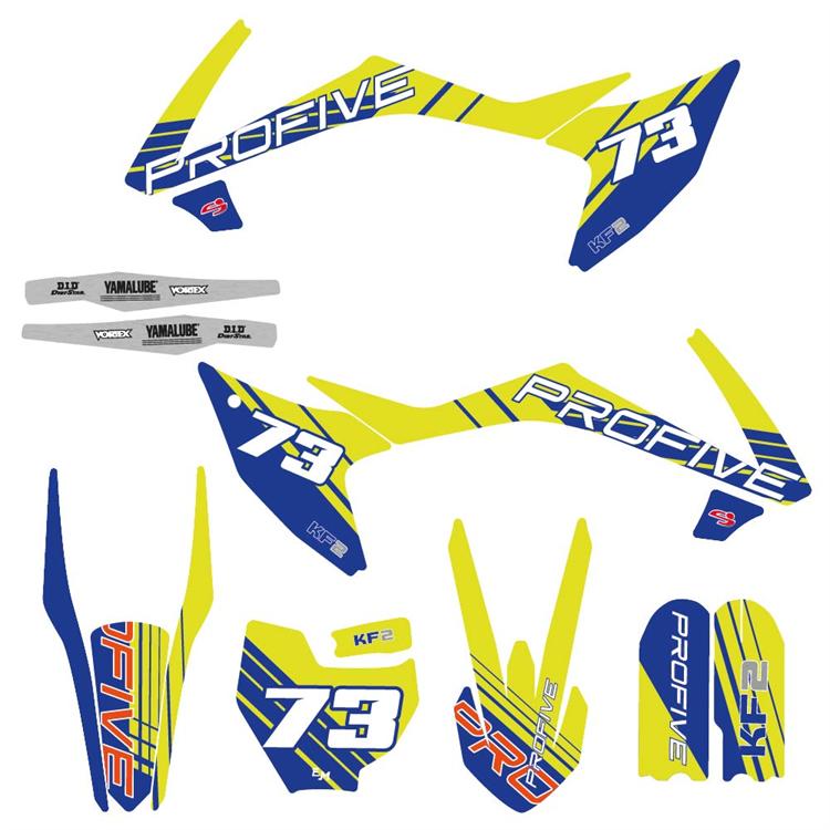 Kit grafiche originali Profive KF2 Giallo personalizzabili - Evomotor