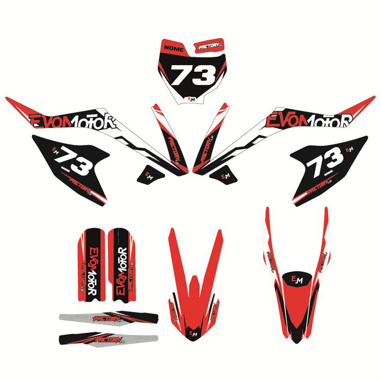 Kit grafiche pit bike replica ktm 65 Red Evo personalizzabili - Evomotor