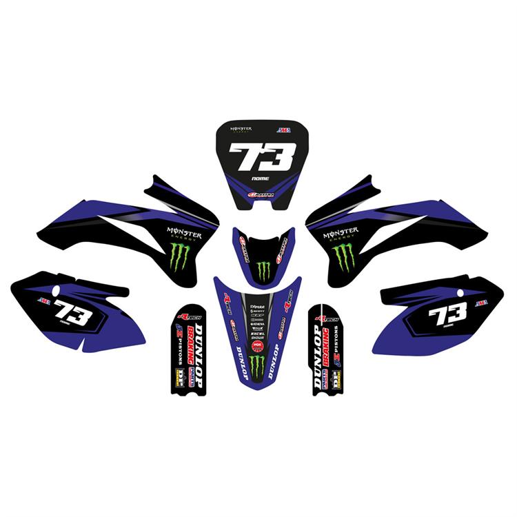 Kit grafiche pit bike TTR Monster Blu personalizzabili - Evomotor