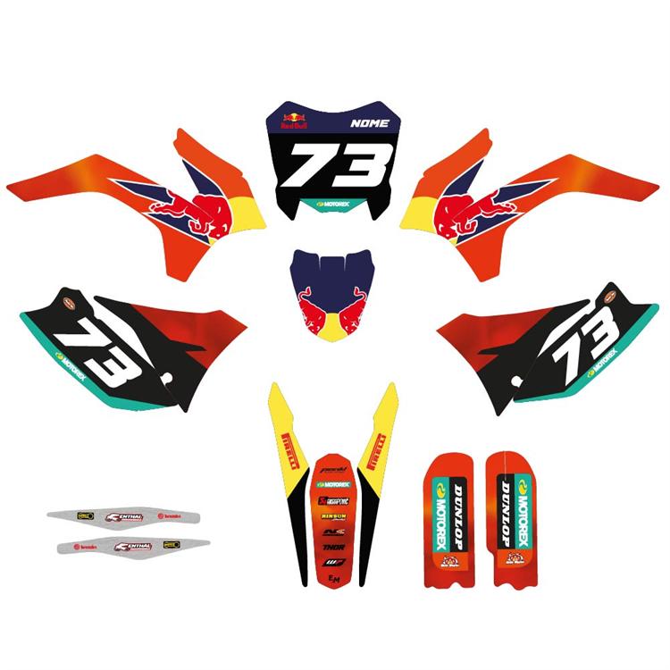 Kit grafiche pit bike replica KTM 85 RedBull MXGP Nero personalizzabili ...